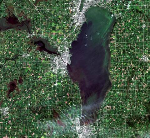 Satellite Image Of Lake Winnebago, USA | EOS Gallery